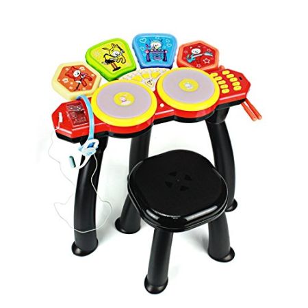 Bright Star 6 Head Jazz Drum Beat Set with Microphone & Stool (Headset ...