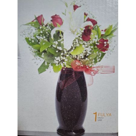 Sigma Glass Fulya Vase 1 L H 25 x Diam 11 cm - Green - Makhsoom