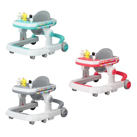 4 In 1 Multifunctional Baby Walker With Led Light - Grey - Makhsoom