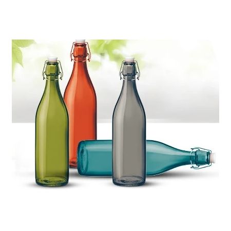 Treo Suzaan Glass Water Bottle With Lid 1 L - Pink - Makhsoom