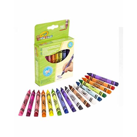 Crayola MiniKids Triangular Washable Crayons 16 Pcs - 12+ Months - Makhsoom