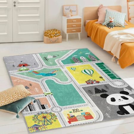 Track Map Themed Non-Slip Base Stain Resistant Baby & Children Room ...