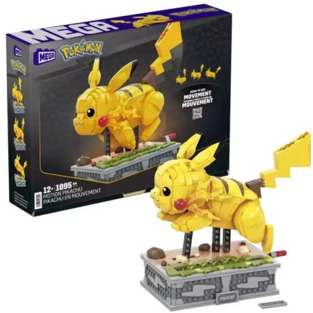 Pokemon MEGA Pokemon Motion Pikachu Building Brick Set With Mechanized ...