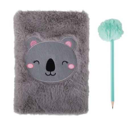 Crelando Notebook With Fluffy Cover & Pencil - Llama Design - Makhsoom