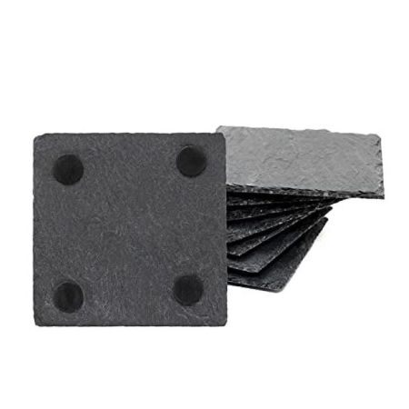 Livarno Rough Cut Laser Engraving Square Slate Coasters Set Of 8 Pcs ...