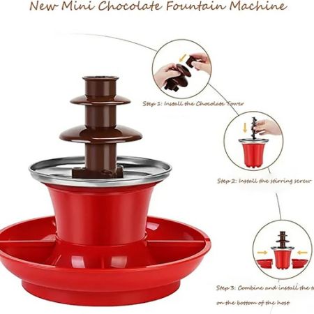 Chocolate Fountain Machine, Mini Fondue Set 35 W - 23 x 23 x 21 cm ...