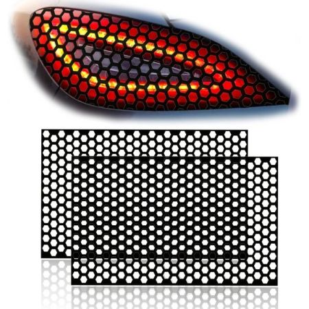 Universal Car Rear Tail Light Lamp Stickers Honeycomb - 48 x 30 cm ...