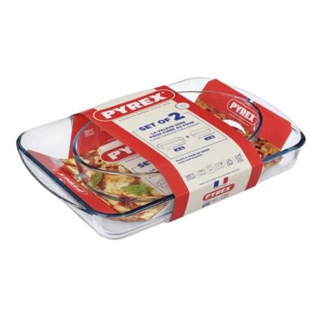 Pyrex Set Of 2 Rectangular Roaster 239B + Oval Roaster 345B - Makhsoom
