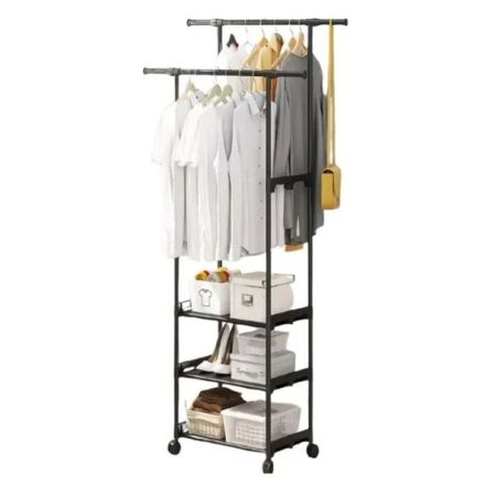 Buildable Clothes Rack With Wheels And Shoe Rack - Makhsoom