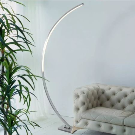 Livarno Lux LED Curve Brushed Aluminum Floor Lamp 165 CM - Makhsoom