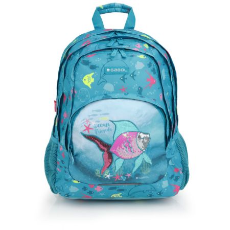 Gabol Backpack 3 Part Acqua Kids Turquoise - 32 x 44 x 18 Cm - Makhsoom