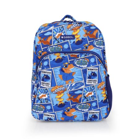 Gabol Backpack 1 Part Dino Kids Blue - 30 x 40 x 12 cm - Makhsoom