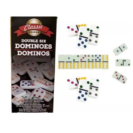 Double Six Colors Dot Dominoes Game Set - 28pcs 4+ Years - Makhsoom