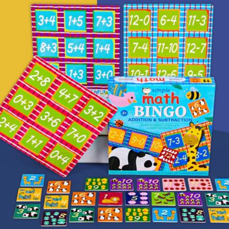 Simple Math Bingo Game Addition & Subtraction 3+ Years - Makhsoom