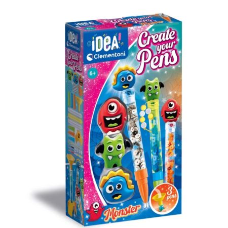 Clementoni Idea Small Pen Kit Create Your Pens: Monster 6+ Years - 10 x ...