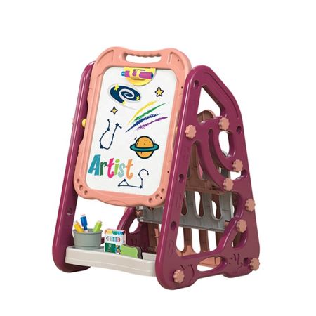 Drawing Board Educational Easel with Bookshelf 3+ Years - Purple - Makhsoom