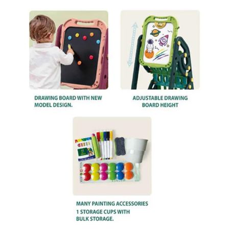 Drawing Board Educational Easel with Bookshelf 3+ Years - Purple - Makhsoom