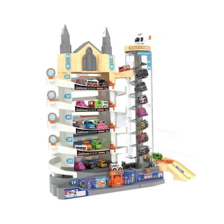 City Passenger Track & Car Garage Toy Set for Kids Fun 3+ Years - Makhsoom