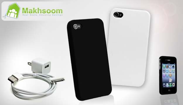 75% Off Black iPhone 4/4s Rubber Case + iPhone Charger (Only $6.5 ...