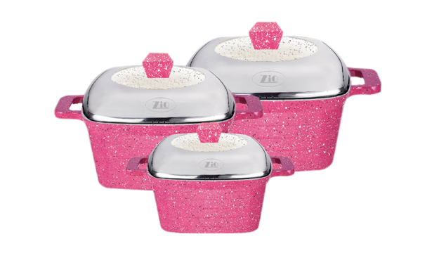 16% Off Zio Set Of 3 Pcs Square Granit Line Casserole - (18/20/22cm ...