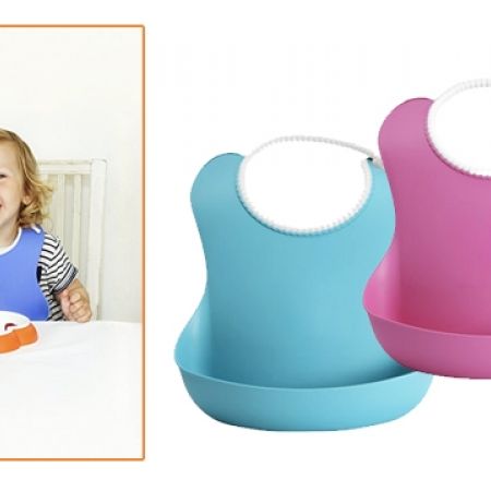 50% Off Rubber Soft Baby Bib - Turquoise (Only $2 instead of $4) - Makhsoom