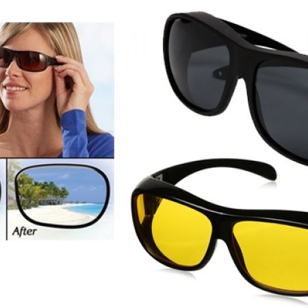 Set Of 2 Pcs Unisex HD Vision Day & Night Anti-Glare Polarized UV ...