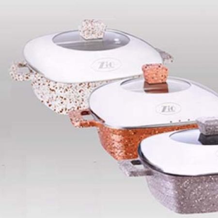 Zio Granite Square Low Casserole - Chocolate - 26 cm - Makhsoom