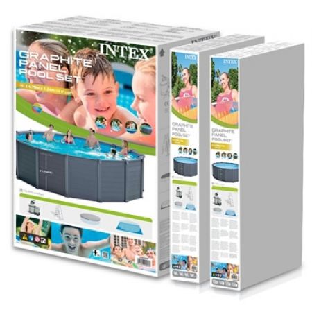 Intex Graphite Panel Swimming Pool Set 478 x 124 cm - Makhsoom