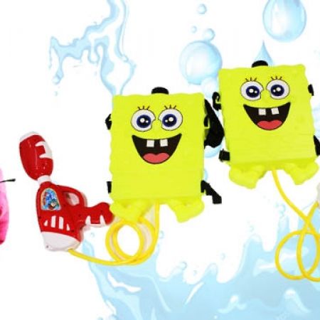 Spongebob Plastic Backpack Water Gun - Green - Makhsoom