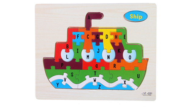 Wooden Colorful Alphabet Puzzle 26 Pcs - Duck - Makhsoom