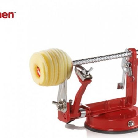 Thinkkitchen 3 in 1 Red & Silver Apple Slinky Machine Peeler Corer ...