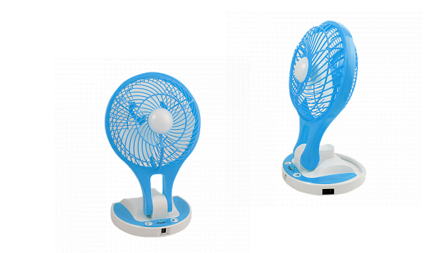 Portable Led Light With Mini Fan - Blue - Makhsoom