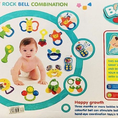 Set Of Baby Rock Bell Combination Rattles 10 Pcs - Makhsoom