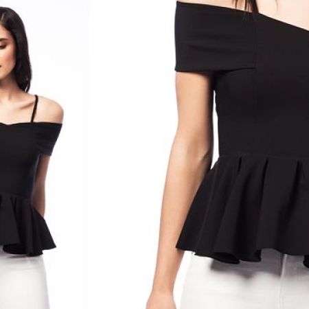 Stylish Black Off-Shoulder Top For Women Size: Small - Makhsoom