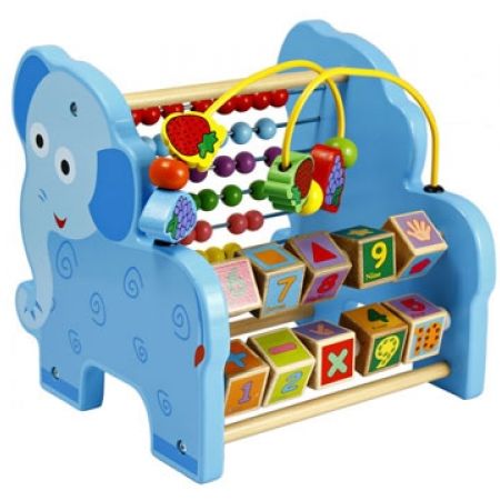 Wooden Abacus Animal Calculation Beads Around - Elephant - Makhsoom