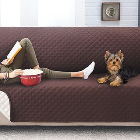 Couch Coat Stain Blocking Reversible Double-Quilted Fits Couches Up To ...