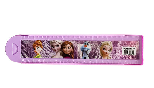 Plastic Pencil Case With Built-In Ruler - Blonde Barbie - Makhsoom