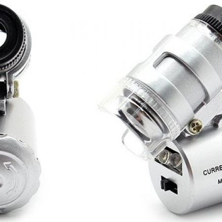 Super Mini 60X Microscope with 2-LED Illumination And Currency ...