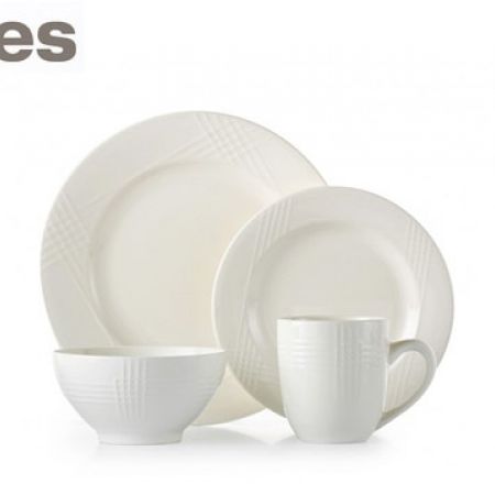 Stokes Stoneware Poplin Dinnerware Set 16 Pcs - Makhsoom