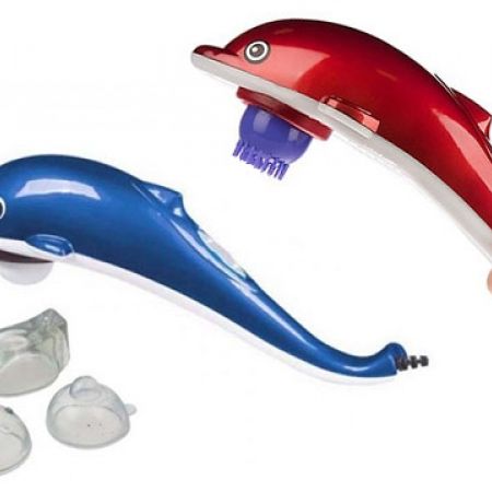 Dolphin Fish Infrared Massager With 3 Different Heads - Blue - Makhsoom