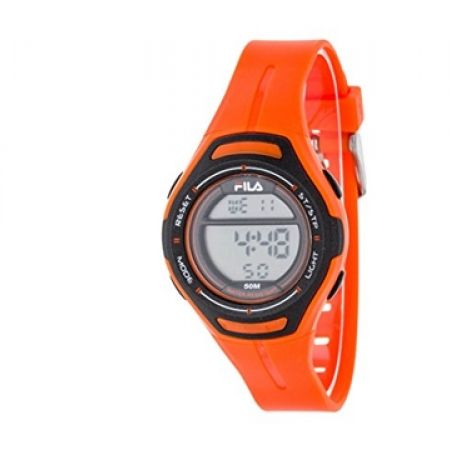 Fila Orange Digital Rubber Sports Watch For Women - Makhsoom