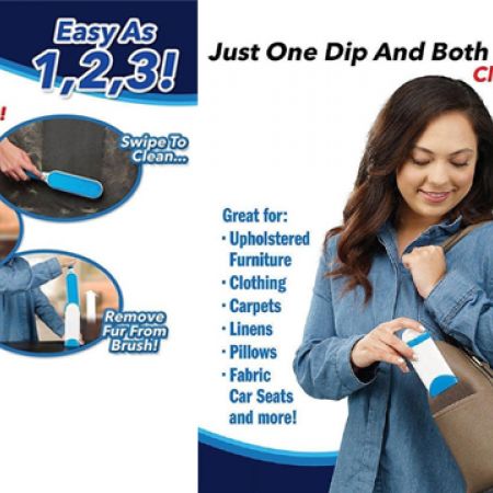 Hurricane Fur Wizard Pet Hair & Lint Remover Magic Cloth Fabric Brush ...