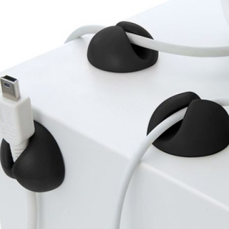 Bluelounge Set Of CableDrop Cable Clips 6 Pcs - Black - Makhsoom