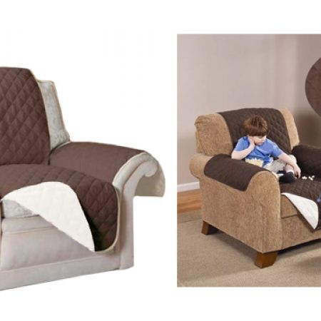 Couch Coat Stain Blocking Chocolate Brown Reversible Double-Quilted 23 ...