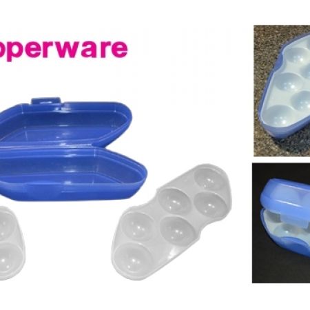 Tupperware Blue Plastic Egg Storer For 6 Eggs - Makhsoom