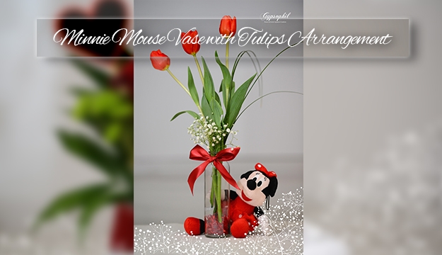 Minnie Mouse Vase with Tulips Arrangement or Chocolate Box Arrangement ...