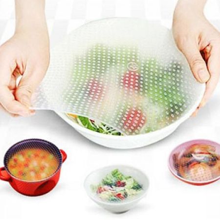 Set Of Stretch & Fresh Reusable Silicone Food Savers In Different Sizes ...
