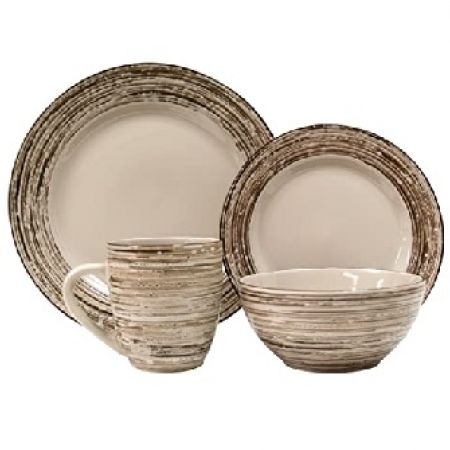 Stokes Stoneware Birch Dinnerware Set 16 Pcs - Makhsoom