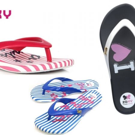 Zaxy Inseparavel Intense Slippers For Women - Blue/White - Size: 37 ...