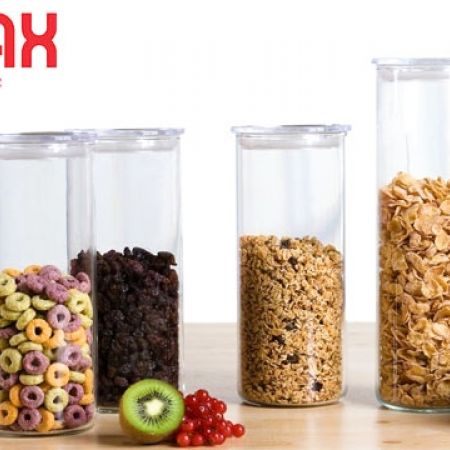 Simax Glass Cylinder Food Storage Container With Plastic Lid - 1.4 L ...